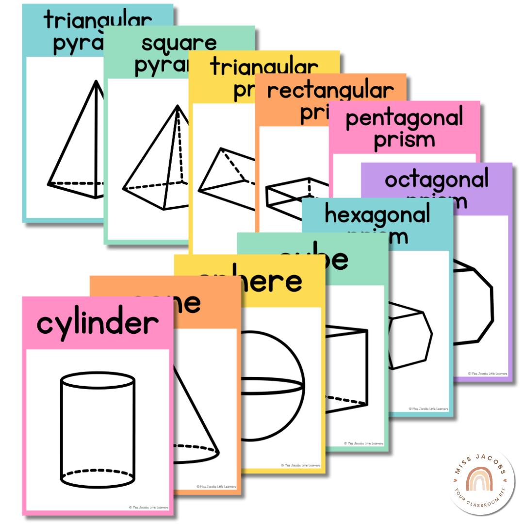 3D Shape Posters - Cutesy Classroom Theme - Miss Jacobs – Miss Jacobs ...
