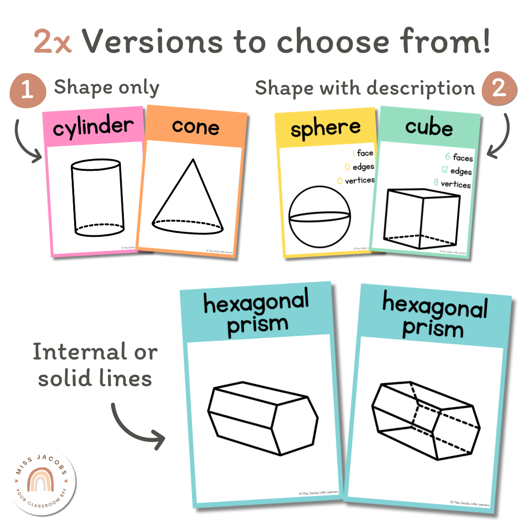 3D Shape Posters - Cutesy Classroom Theme - Miss Jacobs – Miss Jacobs ...