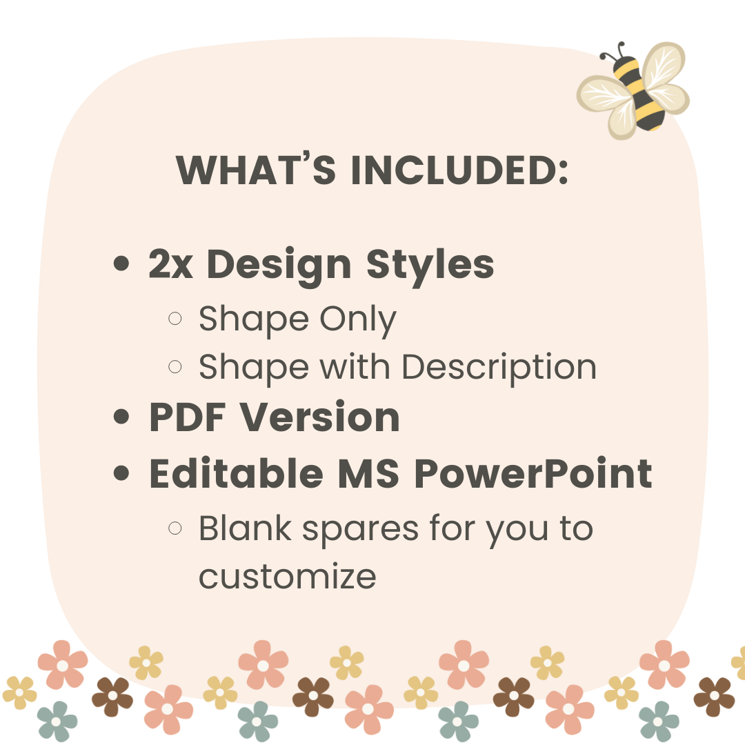 3D Shape Posters | Daisy Gingham Neutrals Math