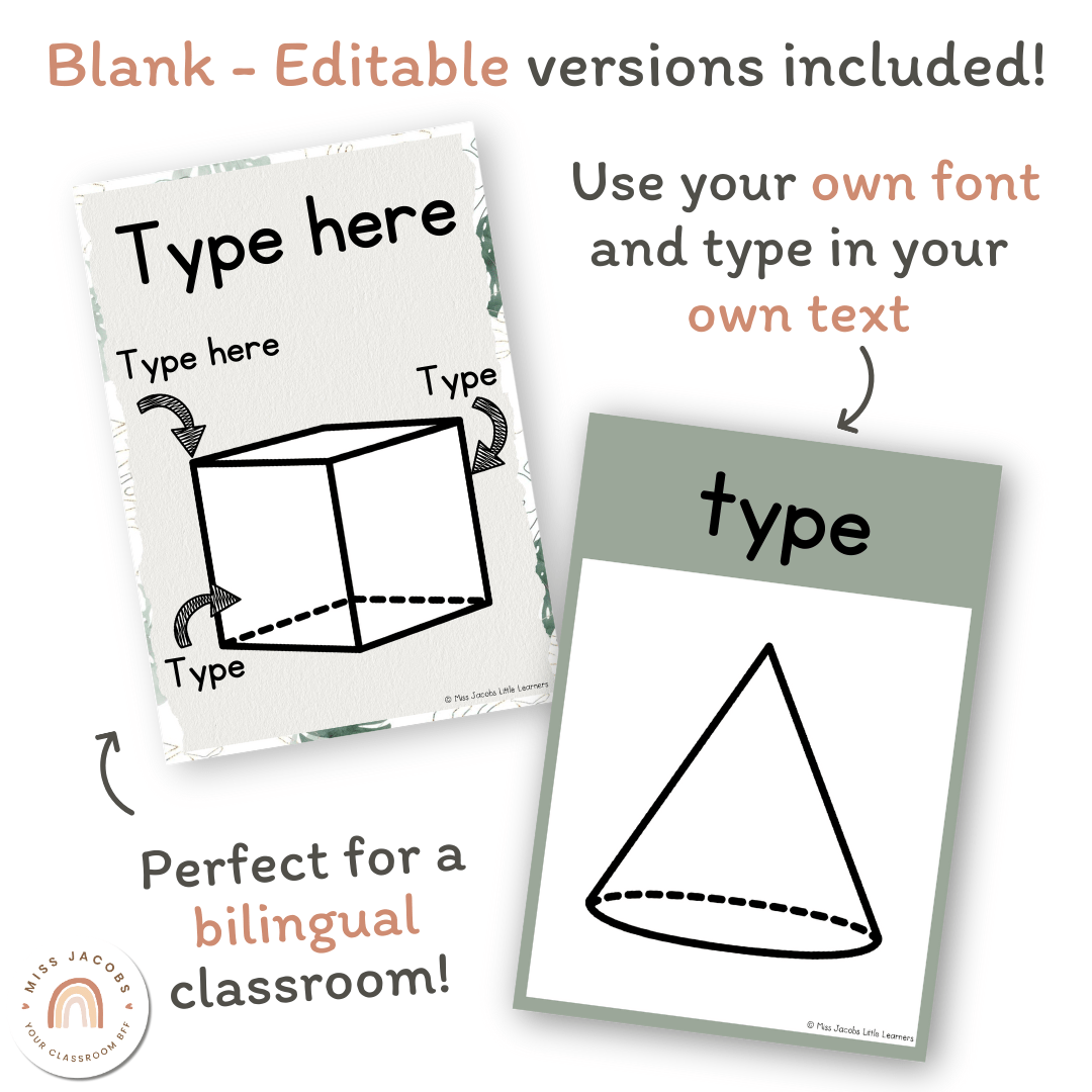 3D Shape Posters - Modern Jungle Earthy Theme - Miss Jacobs – Miss ...