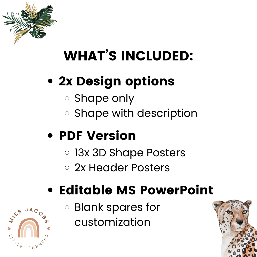 3D Shape Posters - Modern Jungle Earthy Theme - Miss Jacobs – Miss ...