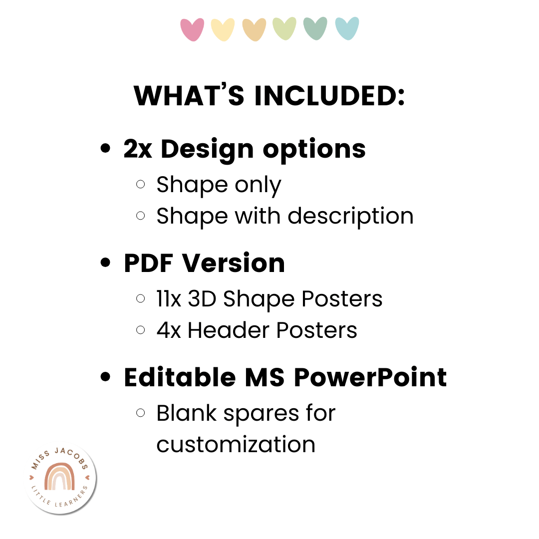 3D Shape Posters - Pastel Classroom Theme - Miss Jacobs - Default Title