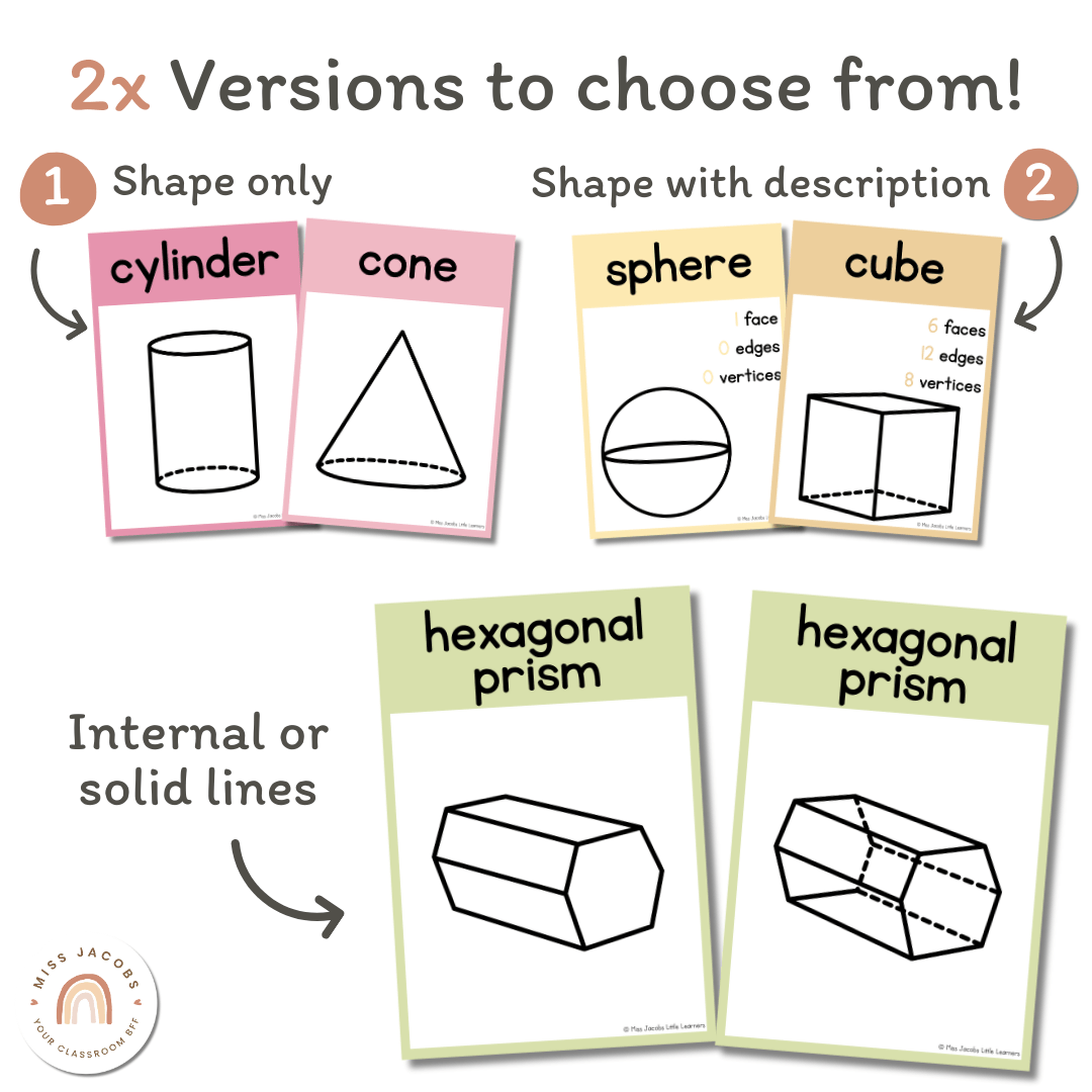 3D Shape Posters - Pastel Classroom Theme - Miss Jacobs - Default Title