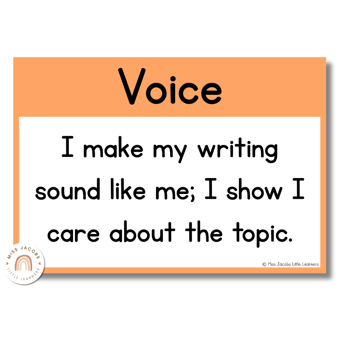 6 + 1 Traits of Writing Posters - Cutesy Classroom Theme - Miss Jacobs
