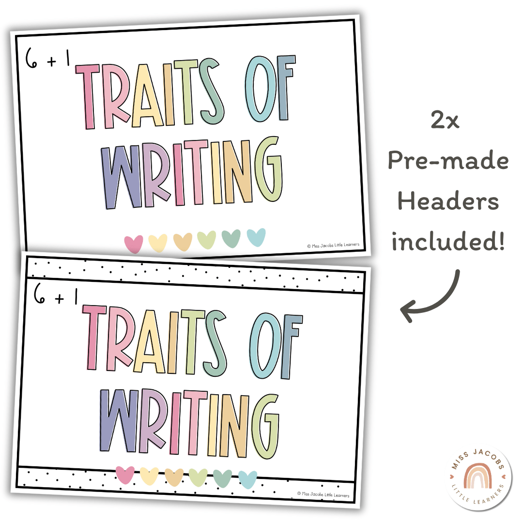 6 + 1 Traits of Writing Posters - Pastel Classroom Theme - Miss Jacobs ...