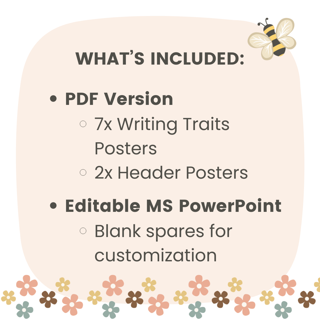 6+1 Writing Traits Posters | Daisy Gingham Neutrals