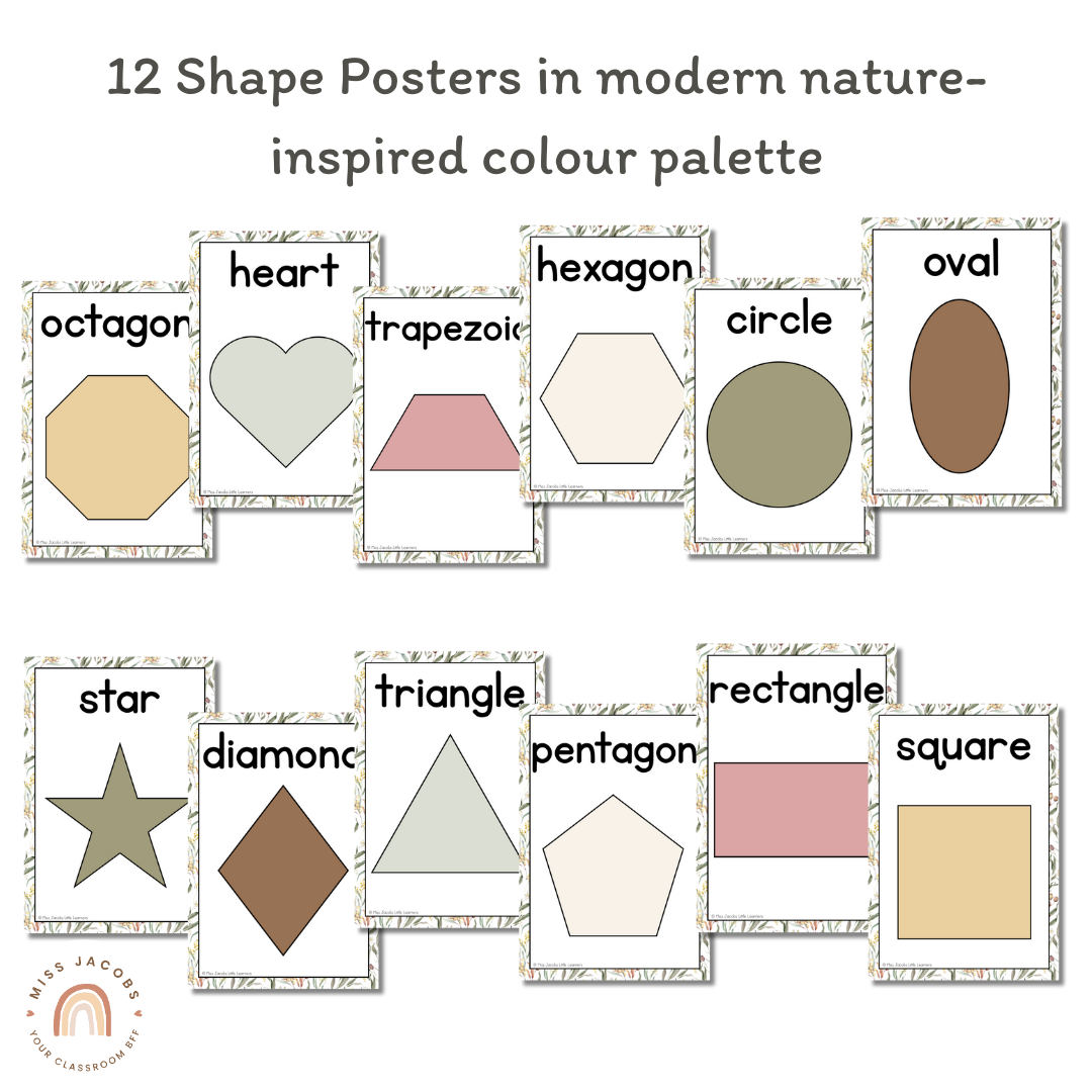 Shape Posters - Australiana Classroom Decor