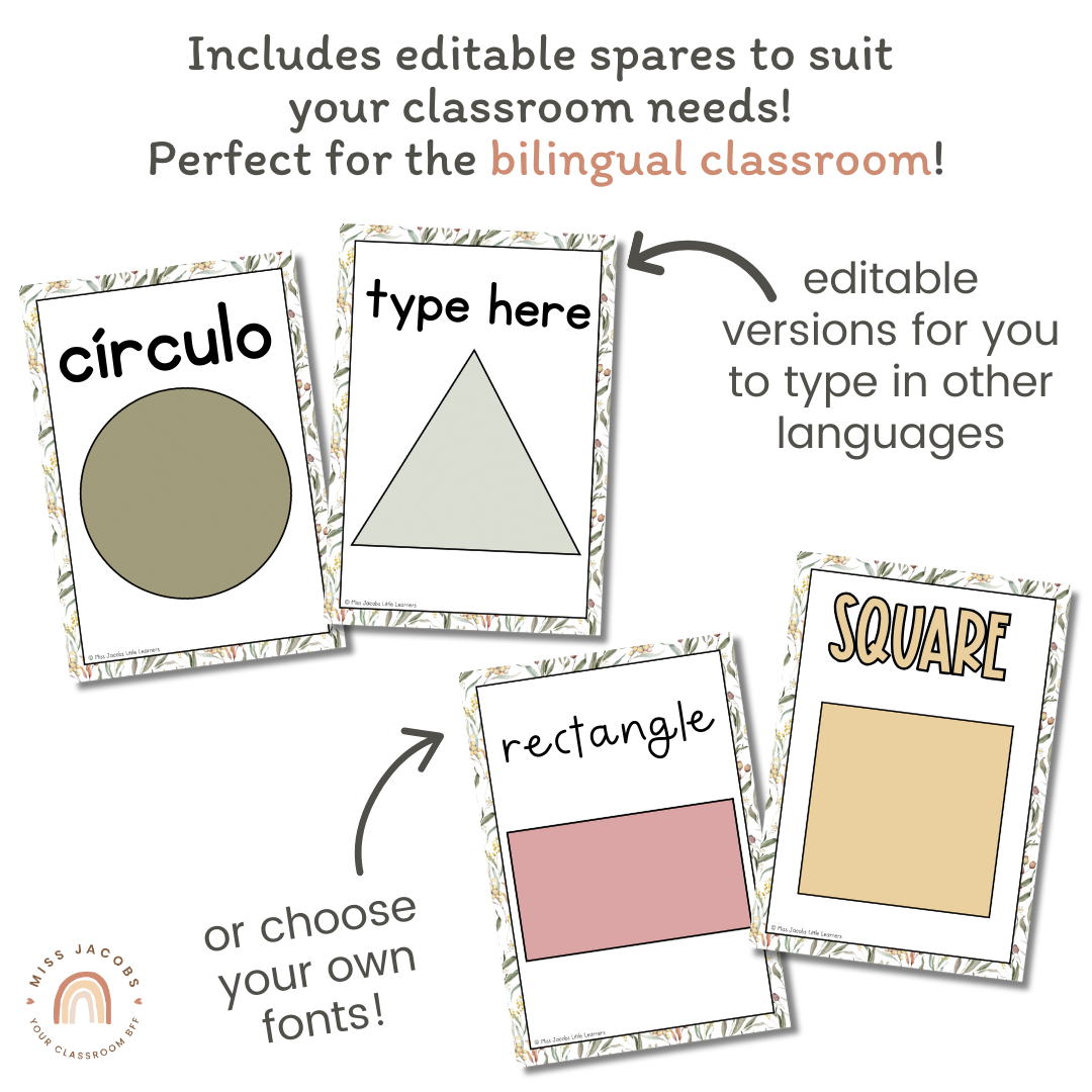 Shape Posters - Australiana Classroom Decor