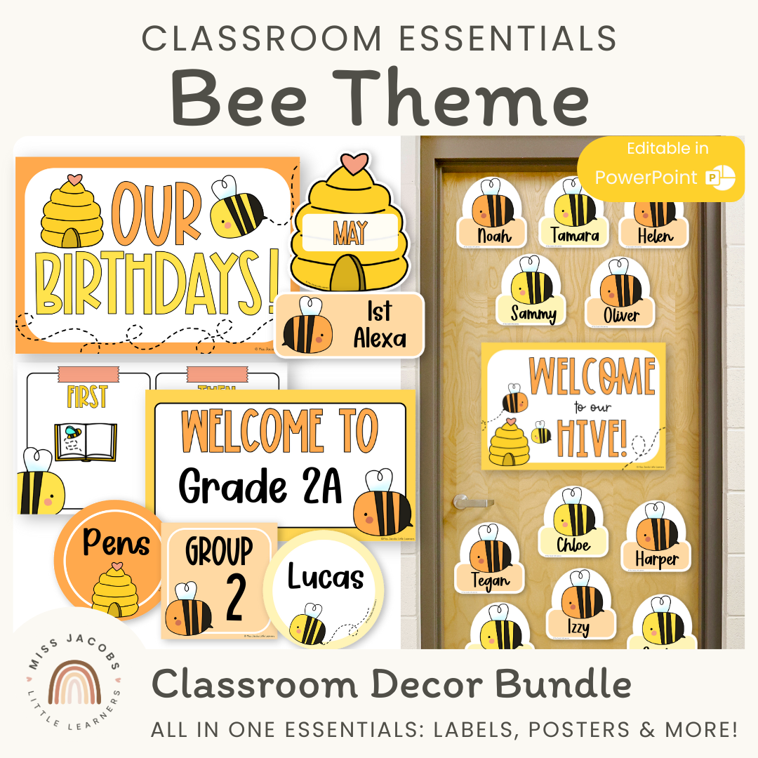 Bee Hive Theme Classroom Essentials Decor Pack - Miss Jacobs