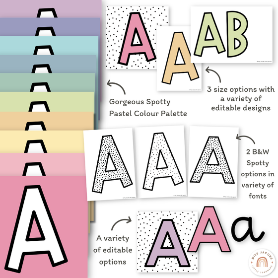 Bulletin Board Letters - Pastel Theme - Miss Jacobs – Miss Jacobs ...