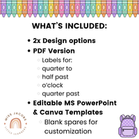 Clock Labels - Cutesy Composition Notebook Classroom Decor – Miss ...