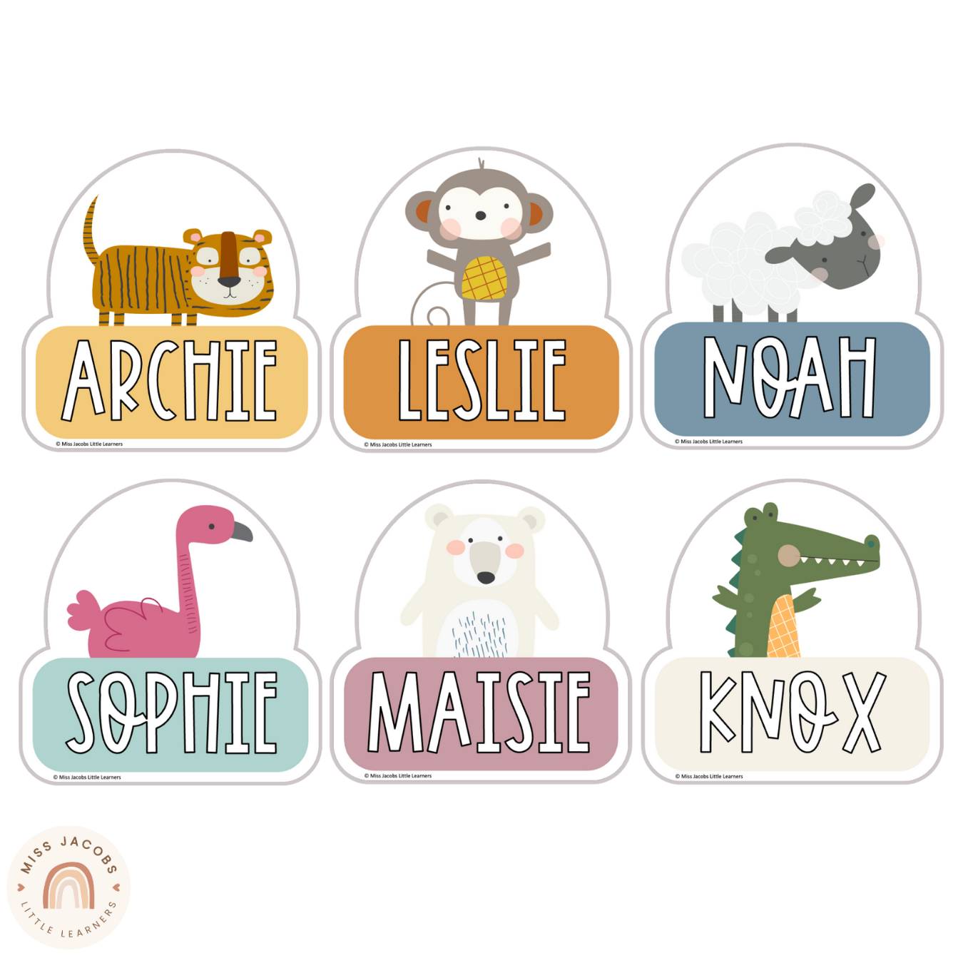 Classroom Organization Labels Bundle - Cute Animals Theme – Miss Jacobs ...
