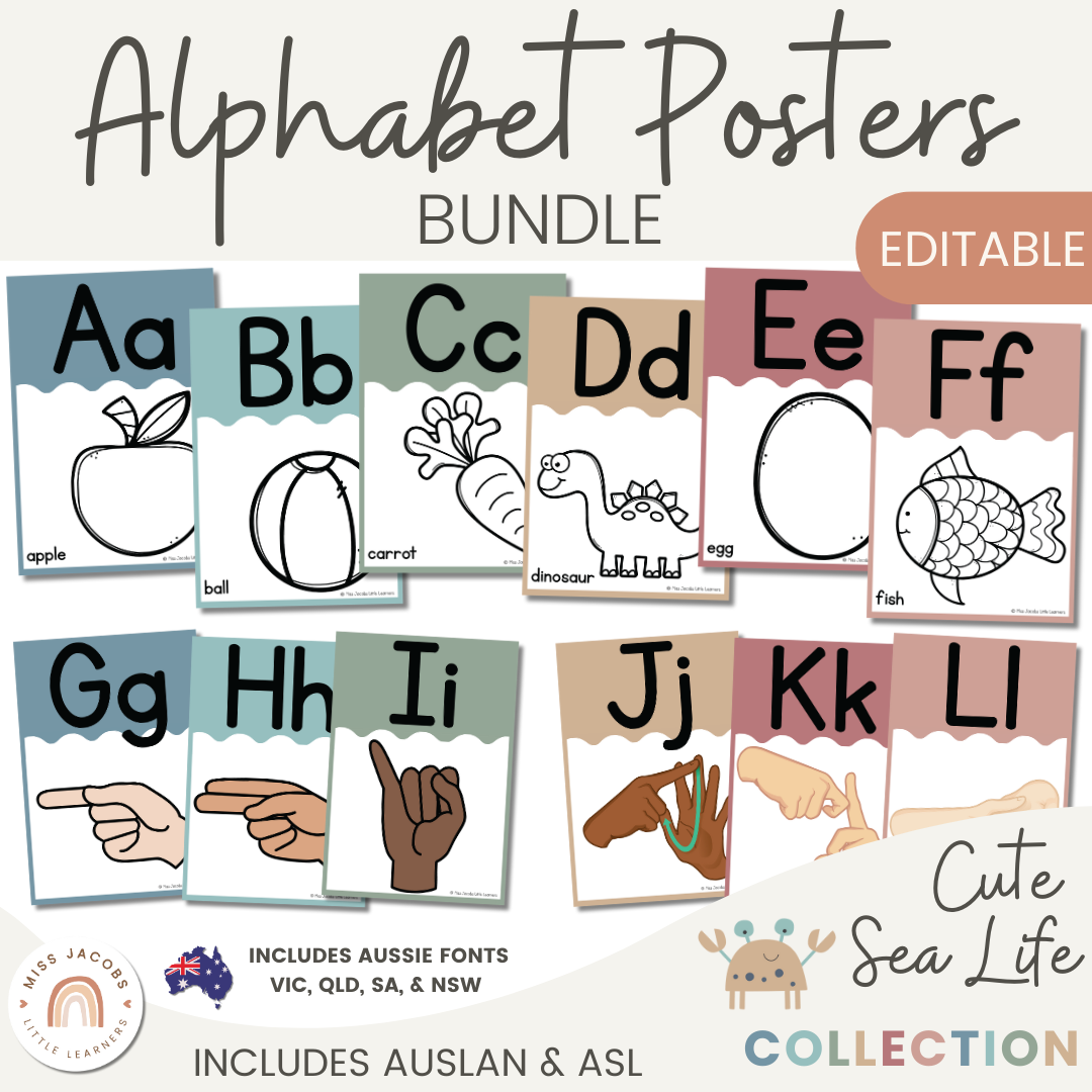 Auslan Alphabet Poster - Miss Jacobs Little Learners