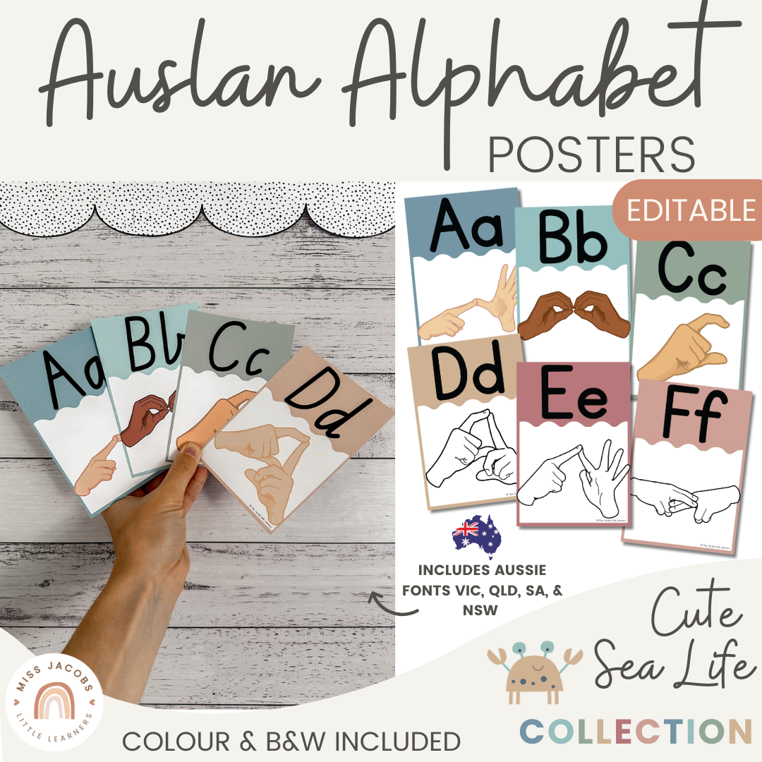 Auslan Alphabet Poster - Miss Jacobs Little Learners