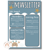 Cute Sea Life Classroom Newsletter Templates - Default Title - Miss ...