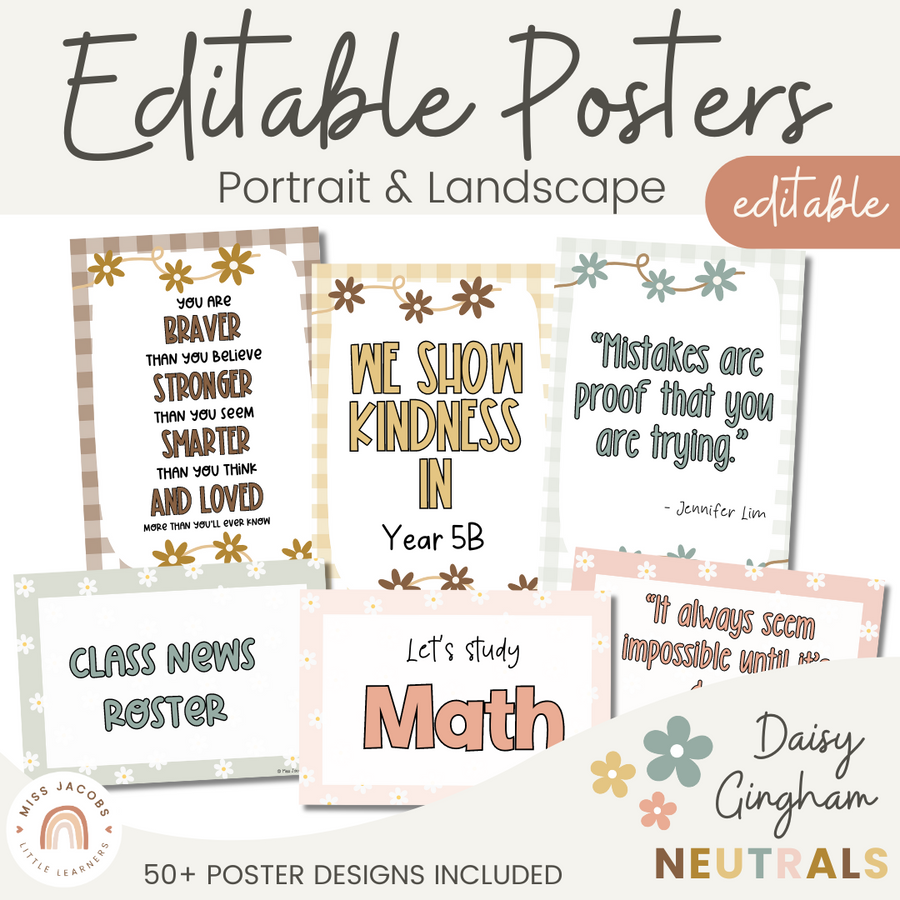 Daisy Gingham Neutrals Theme - Miss Jacobs Little Learners Page 2 ...