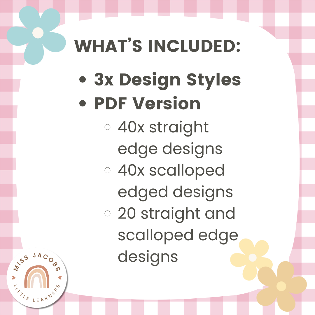 Bulletin Board Borders - Daisy Gingham Pastels Decor