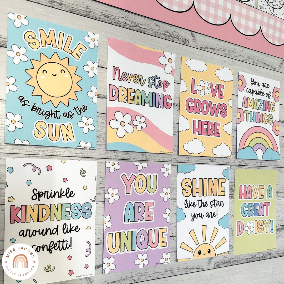 Daisy Gingham Classroom Decor - Pastels Theme - Miss Jacobs