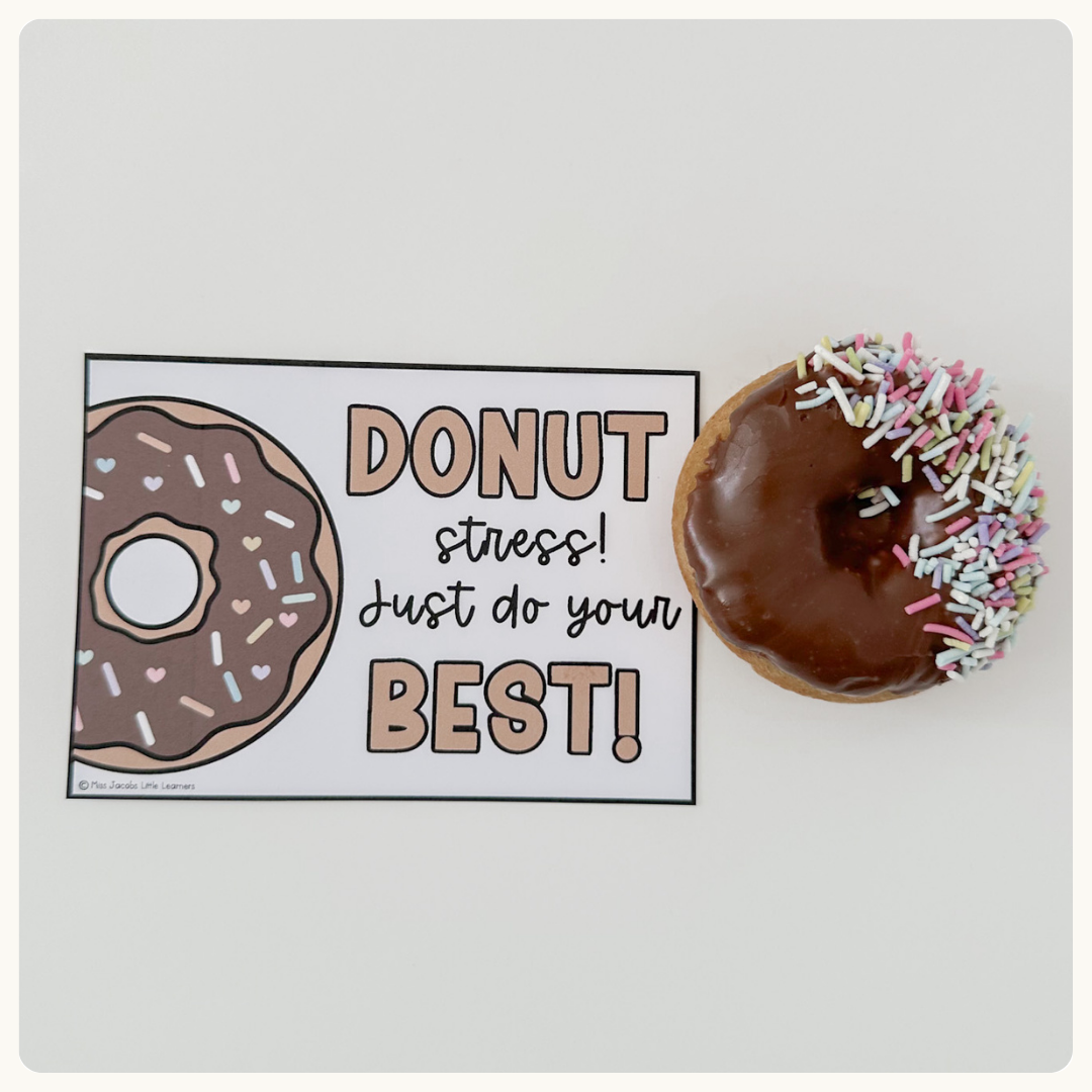 Testing Motivation Gift Card for Students: DO-NUT Stress - MJLL – Miss ...