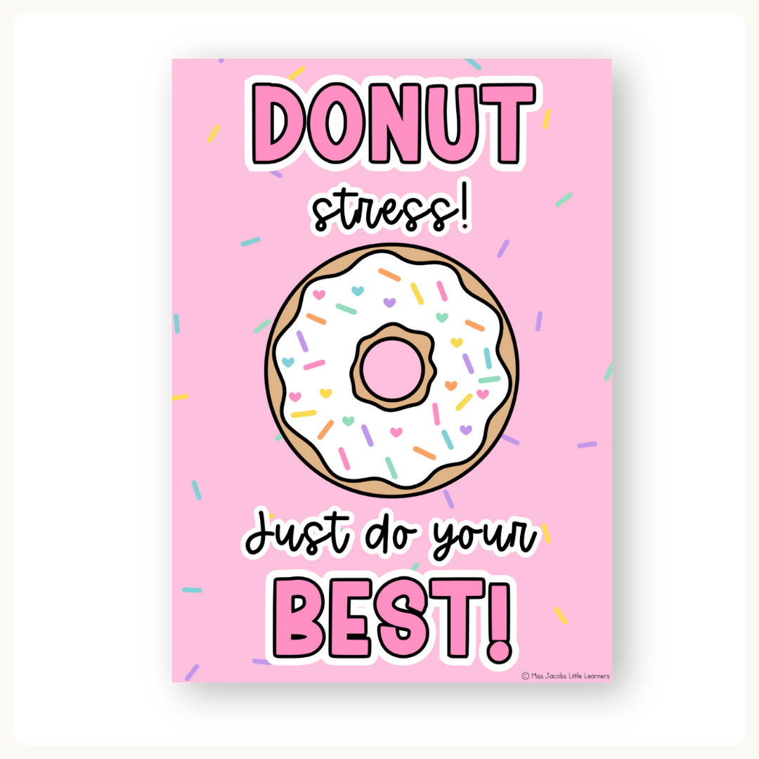 Testing Motivation Gift Card for Students: DO-NUT Stress - MJLL – Miss ...