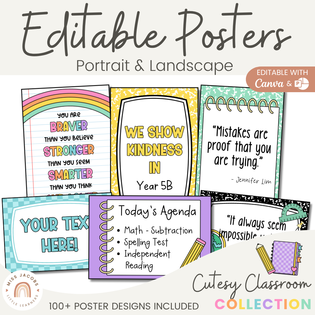 Editable Classroom Posters - Miss Jacobs Little Learners