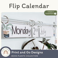 Flip Calendar - Boho Plants Classroom Decor – Miss Jacobs Little Learners