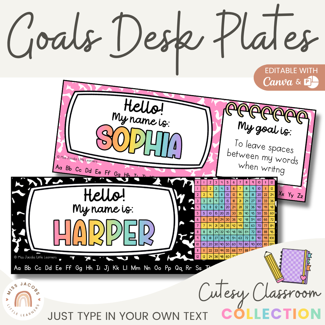 Student Student Goal Setting Template - Miss Jacobs Little Learners