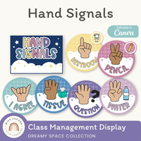 Hand Signals Posters - Dreamy Space Classroom Decor - MJLL – Miss ...