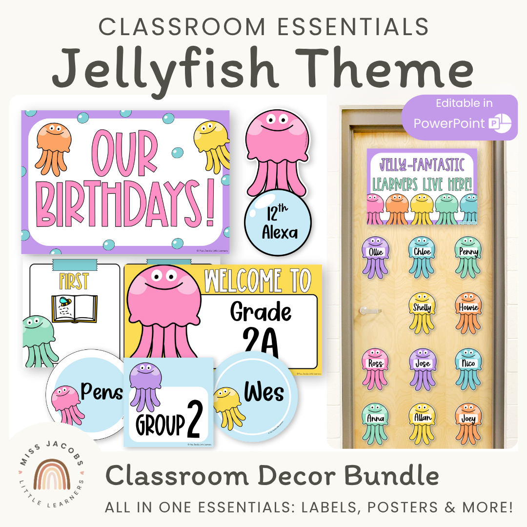 Jellyfish Theme Classroom Essentials Decor Pack - Miss Jacobs