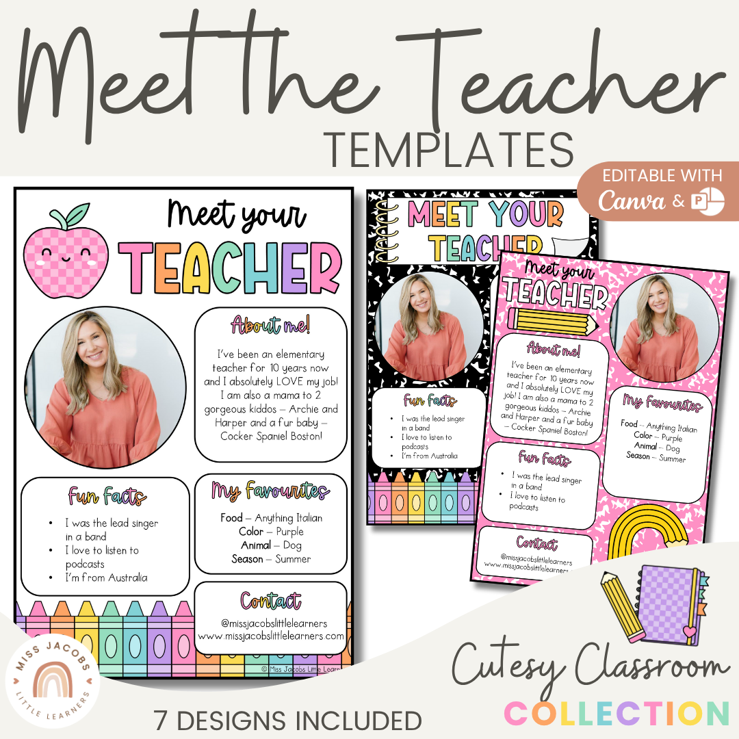 Meet the Teachers - Cutesy Classroom Theme - Miss Jacobs