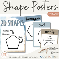 2D Shape Posters - Modern Ocean Classroom Decor