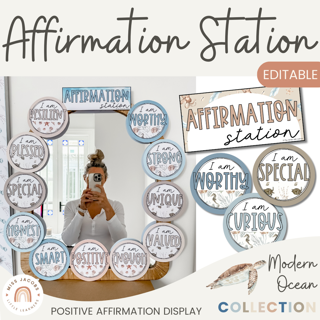 Affirmation Station - Modern Ocean Classroom Decor - Default Title