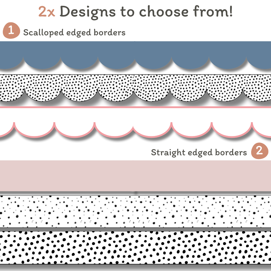 Bulletin Board Borders - Rainbow Calm Colors Decor