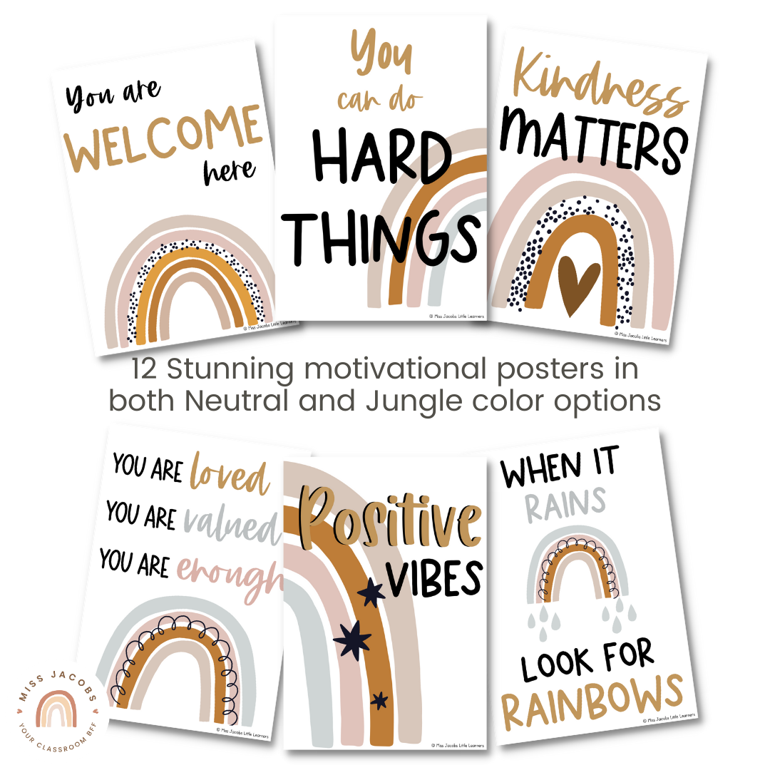 Simply Boho Classroom Decor - Boho Neutrals Theme - Miss Jacobs