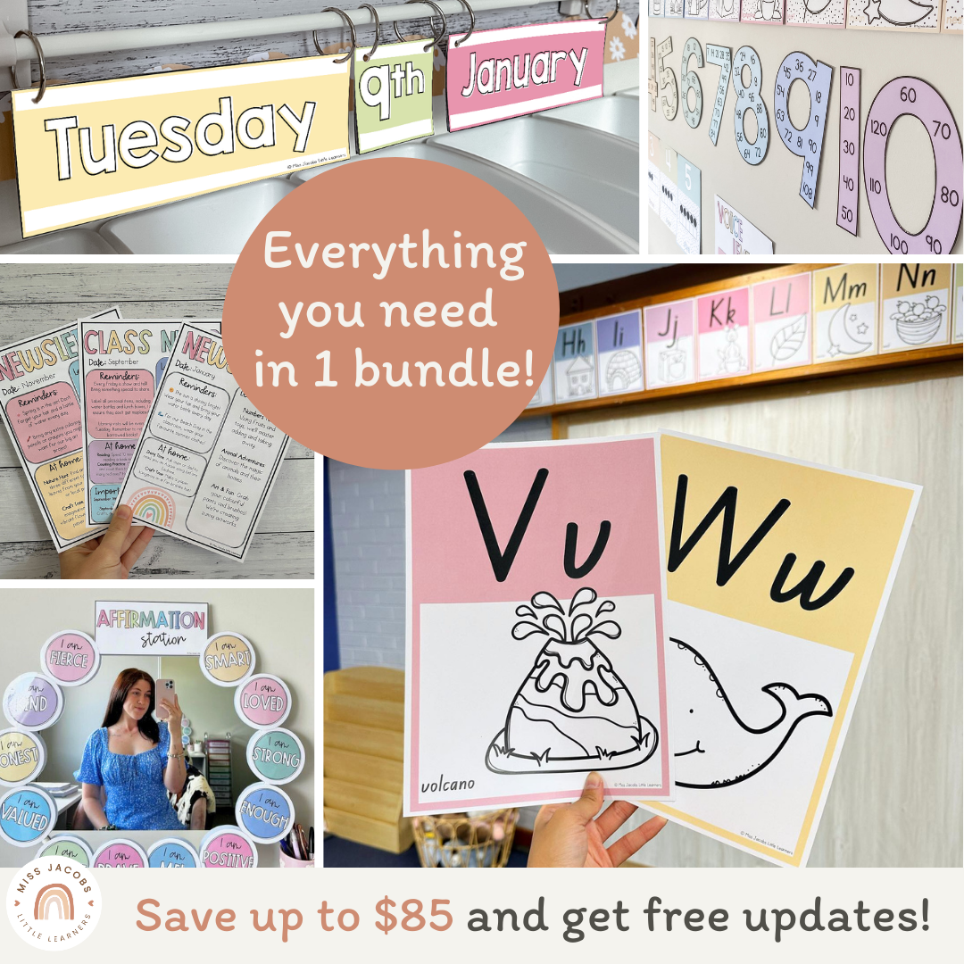 PASTELS Classroom Decor BUNDLE | Muted Rainbow Decor - Default Title ...