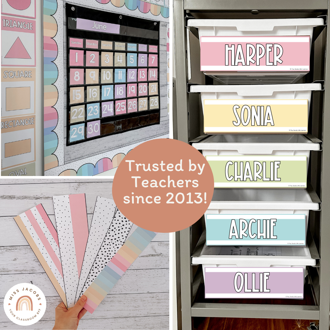 PASTELS Classroom Decor BUNDLE | Muted Rainbow Decor - Default Title ...