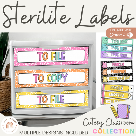 Sterilite Drawer Labels - Cutesy Classroom Theme - Miss Jacobs