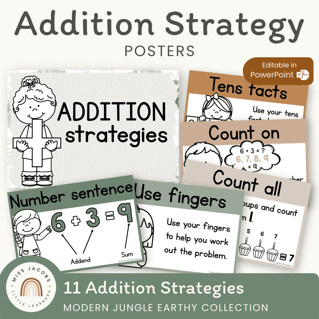Addition Strategies Posters - Modern Jungle Earthy Theme – Miss Jacobs ...