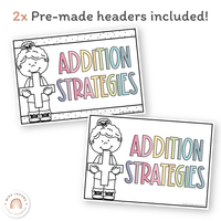Addition Strategies Posters - Pastel Classroom Theme - Miss Jacobs