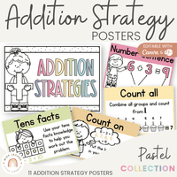 Addition Strategies Posters - Pastel Classroom Theme - Miss Jacobs