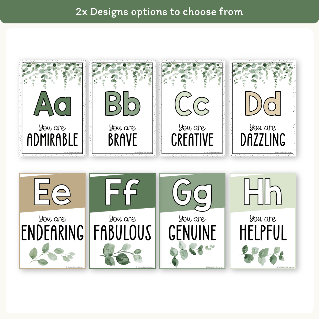 Affirmation Alphabet Posters - Modern Botanical Theme - Miss Jacobs ...