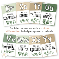 Affirmation Alphabet Posters - Modern Botanical Theme - Miss Jacobs ...
