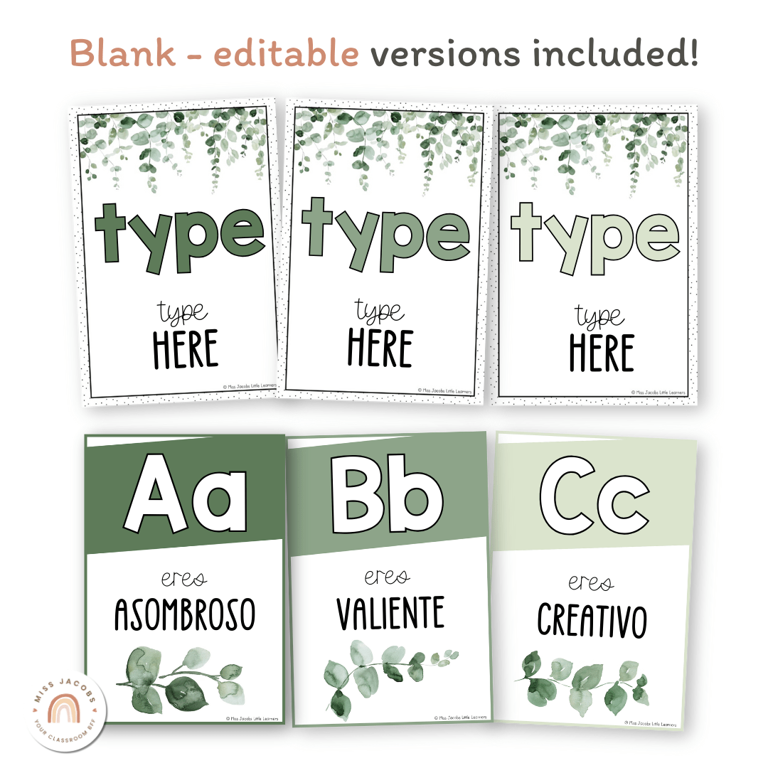 Affirmation Alphabet Posters - Modern Botanical Theme - Miss Jacobs ...