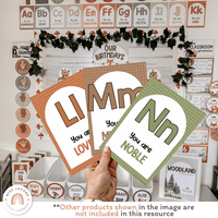 Affirmation Alphabet Posters - Woodland Classroom Decor - MJLL