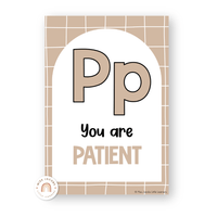 Affirmation Alphabet Posters - Woodland Classroom Decor - MJLL