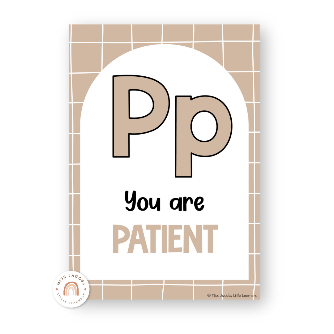 Affirmation Alphabet Posters - Woodland Classroom Decor - MJLL