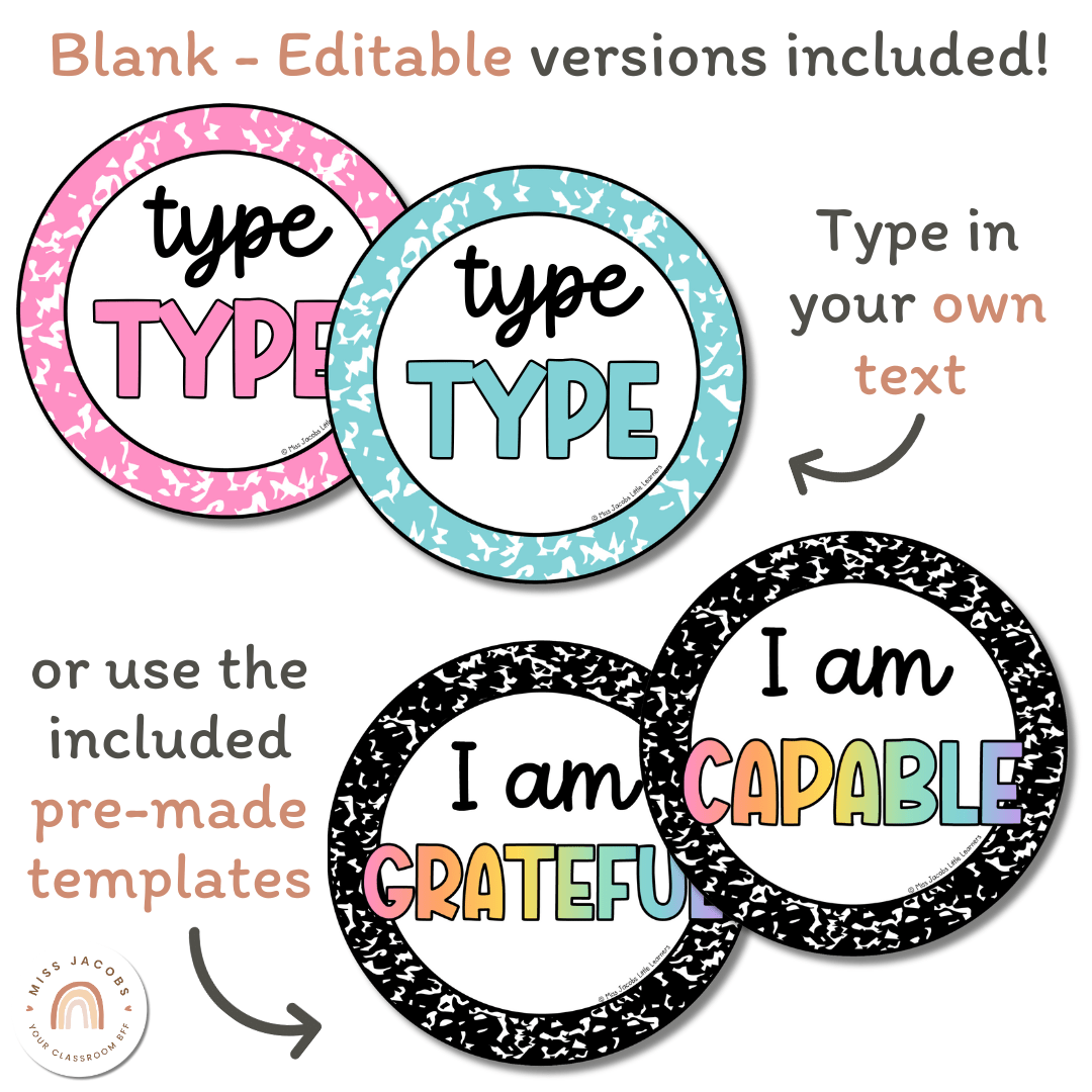 Affirmation Station - Cutesy Classroom Theme - Miss Jacobs - Default Title
