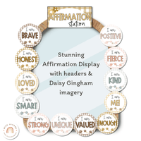 Affirmation Station | Daisy Gingham Neutrals - Miss Jacobs Little Learners