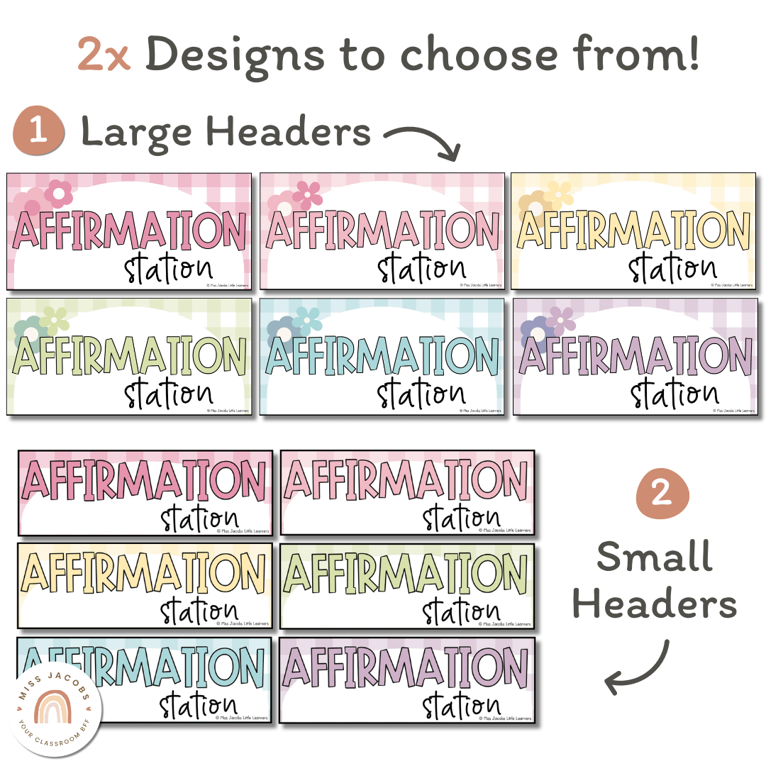 Affirmation Station - Daisy Gingham Pastels Decor