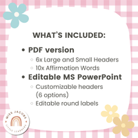 Affirmation Station - Daisy Gingham Pastels Decor